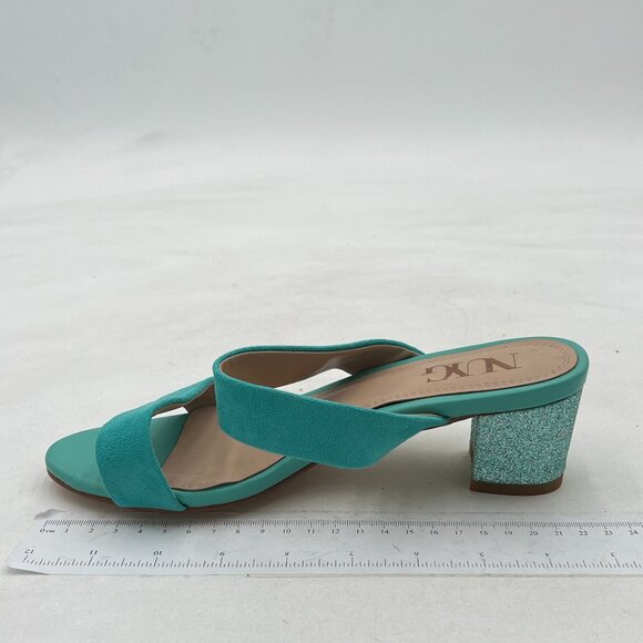 Shoes | Turquoise Women Mules Slides Dual Strap Open Toe Sandal Block ...